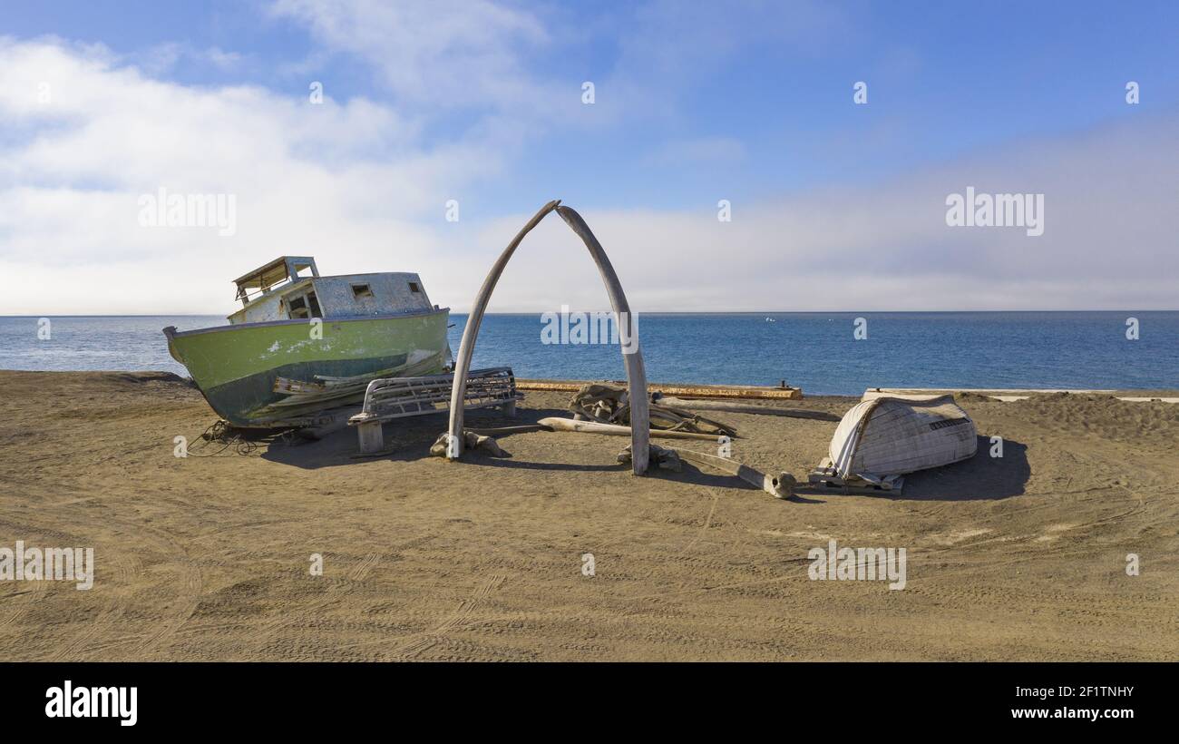 The Barrow Whale Bone Arch Utqiagvik Alaska Artic Ocean North America ...