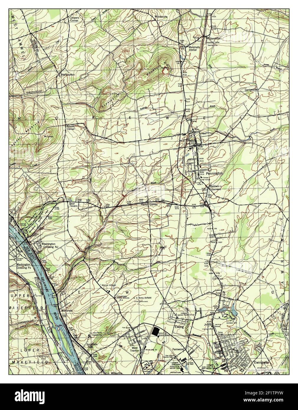 Pennington, Pennsylvania, map 1943, 1:31680, United States of America ...