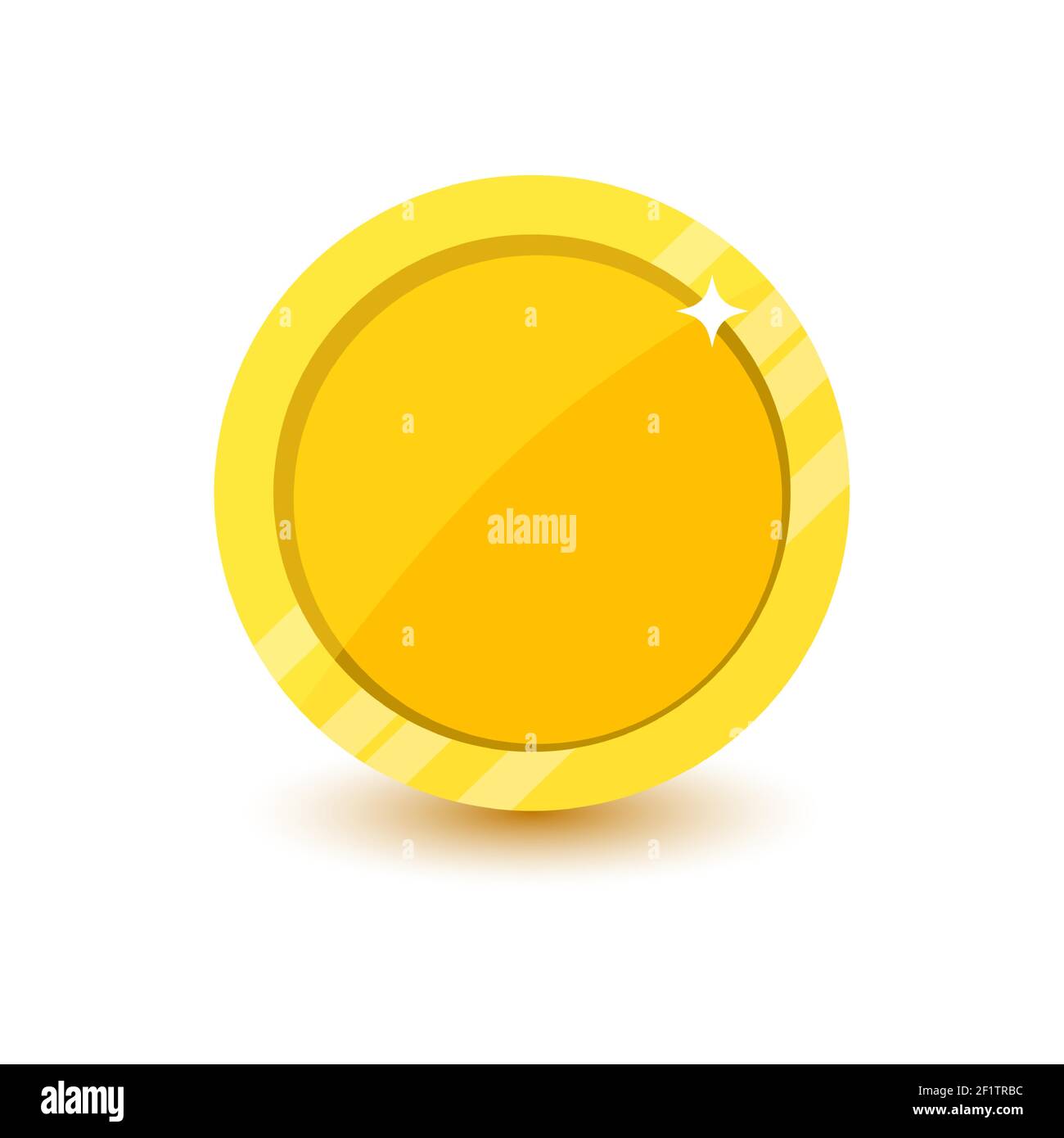 Flat coin vector icon isolated on white background. Blank coin concept ...