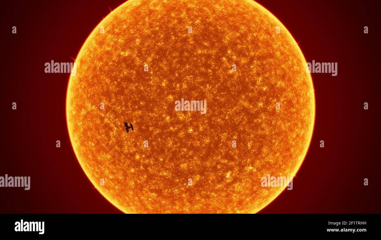 Sun with International Space Station Stock Photo - Alamy