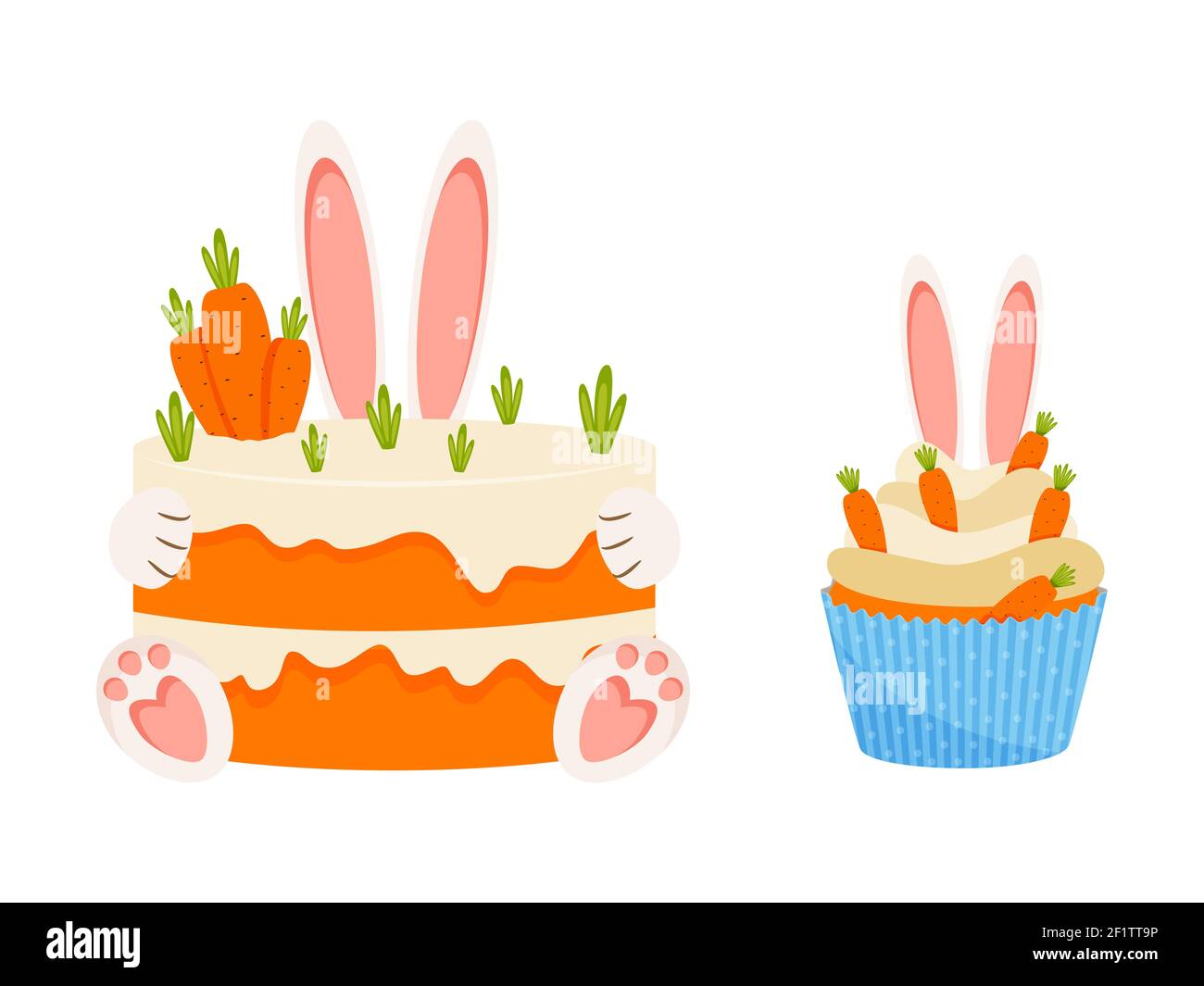 Easter bunny cupcake Stock Vector Images - Alamy
