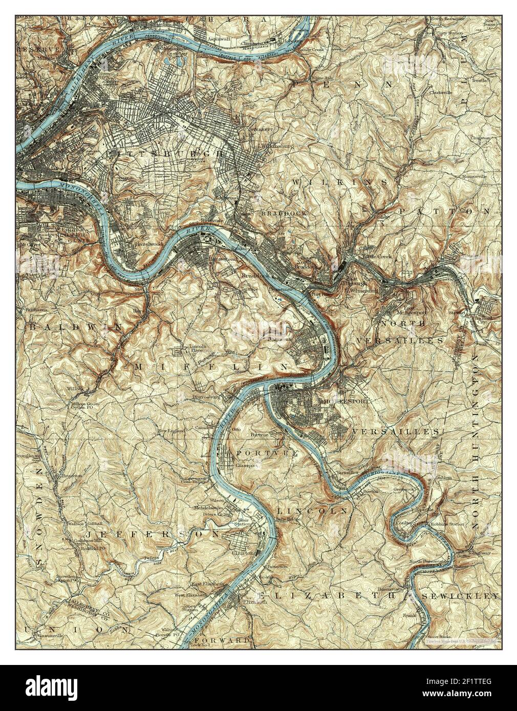 Old map of pittsburgh hi-res stock photography and images - Alamy
