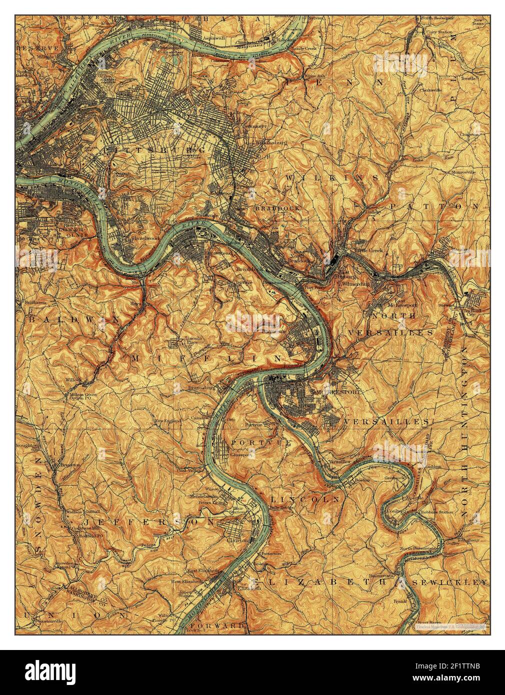 Pittsburg, Pennsylvania, map 1907, 1:62500, United States of America by ...