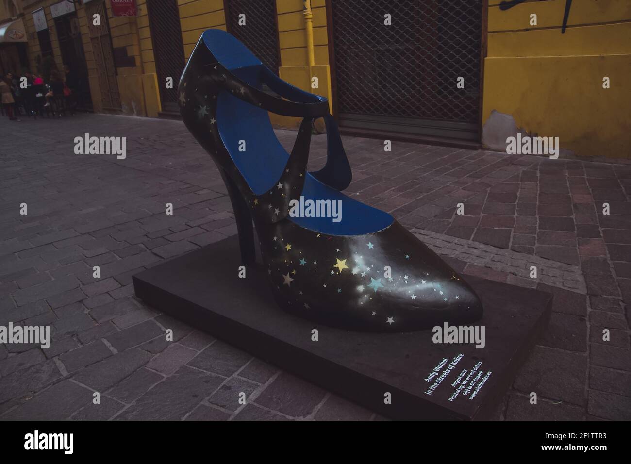 High-heel shoe is honor the memory of Andy Warhol in Kosice Stock Photo ...