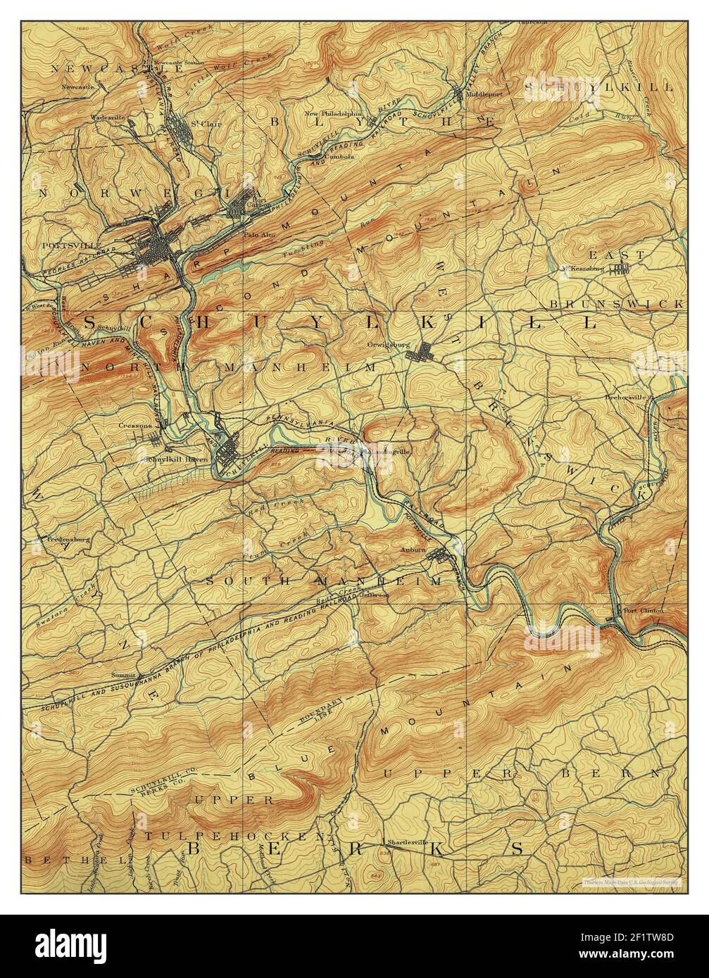 Pottsville, Pennsylvania, map 1891, 1:62500, United States of America ...