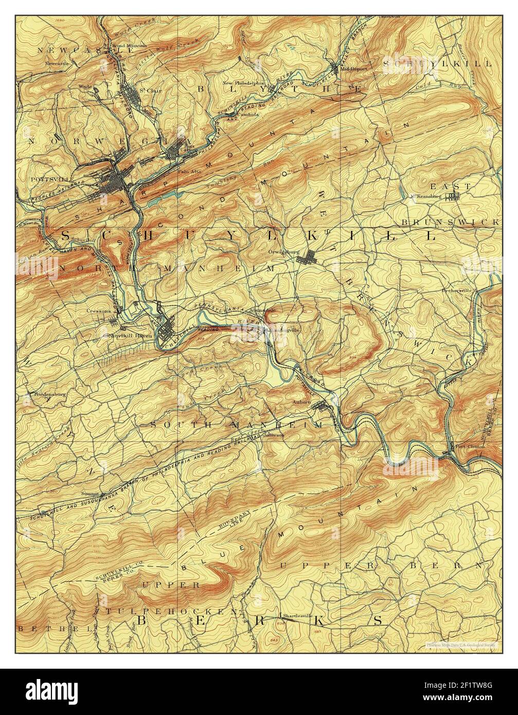 Pottsville, Pennsylvania, map 1891, 1:62500, United States of America ...