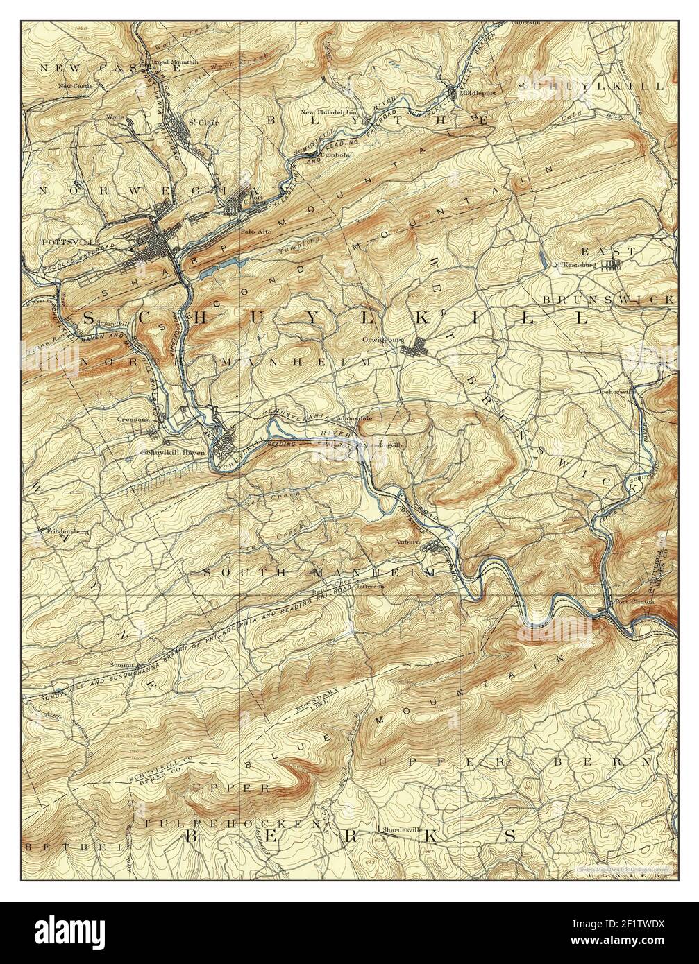 Pottsville, Pennsylvania, map 1891, 1:62500, United States of America ...