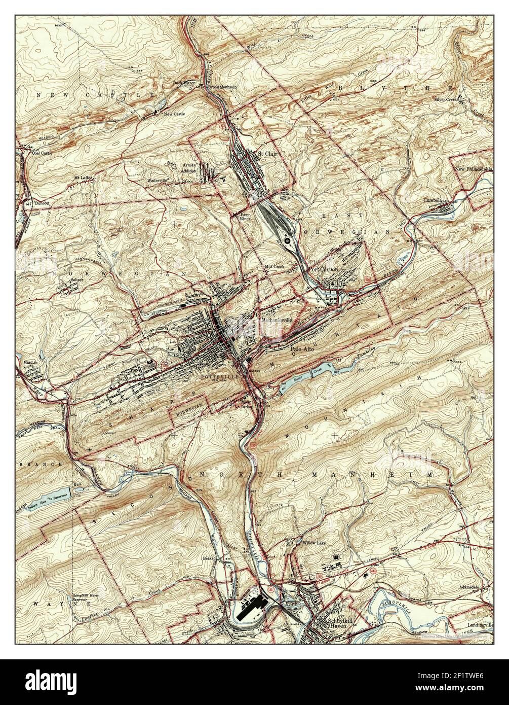 Pottsville, Pennsylvania, map 1944, 1:31680, United States of America ...