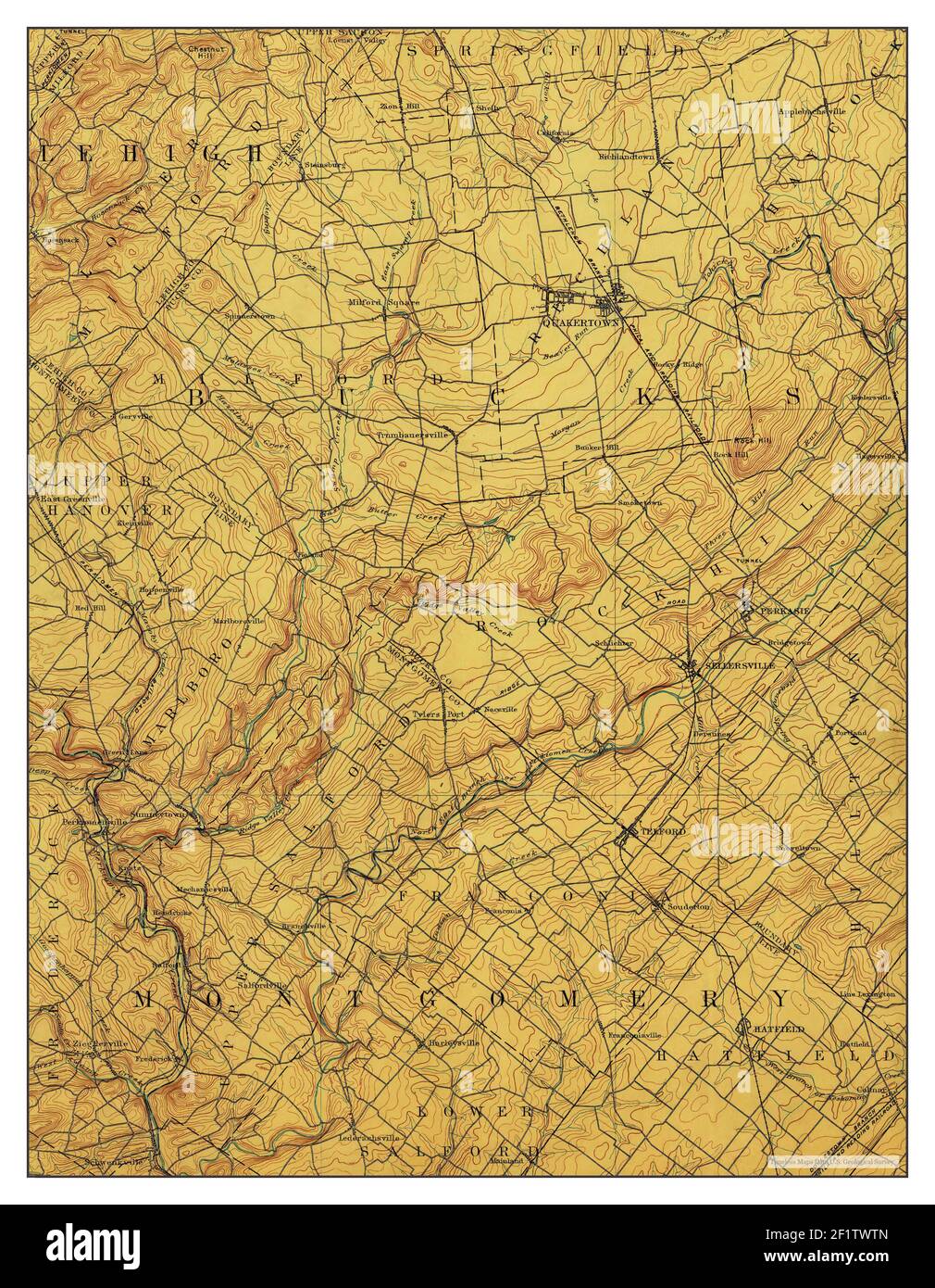Map of quakertown hi-res stock photography and images - Alamy