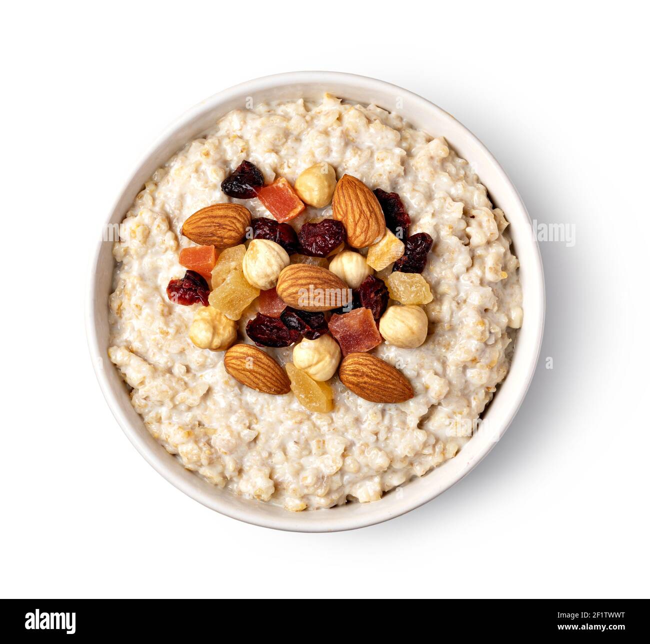 Oatmeal milk dried fruit Cut Out Stock Images & Pictures - Alamy