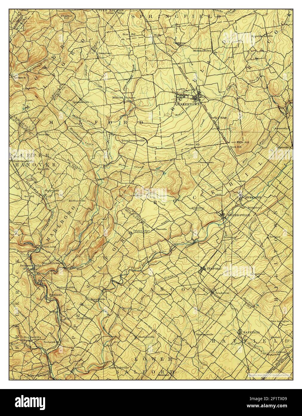 Map of quakertown Cut Out Stock Images & Pictures - Alamy