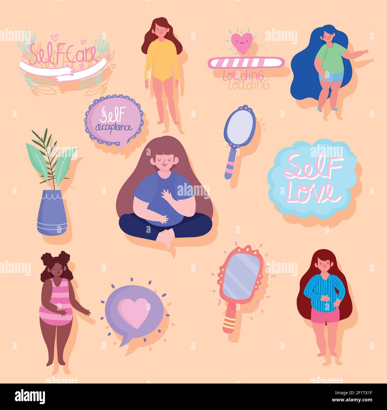 self care girls message motivation Stock Vector Image & Art - Alamy