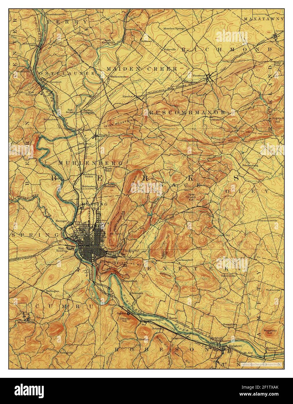 Reading, Pennsylvania, map 1894, 1:62500, United States of America by ...