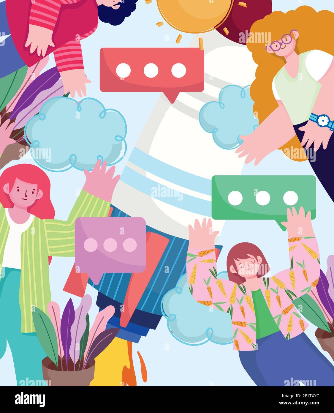 teamwork people business cartoon background Stock Vector Image & Art ...