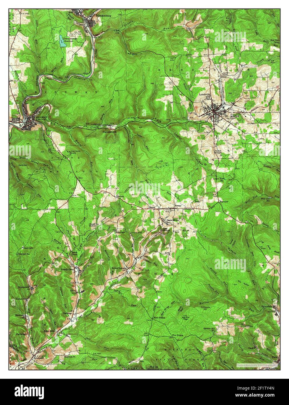 Map of ridgway pennsylvania hi-res stock photography and images - Alamy
