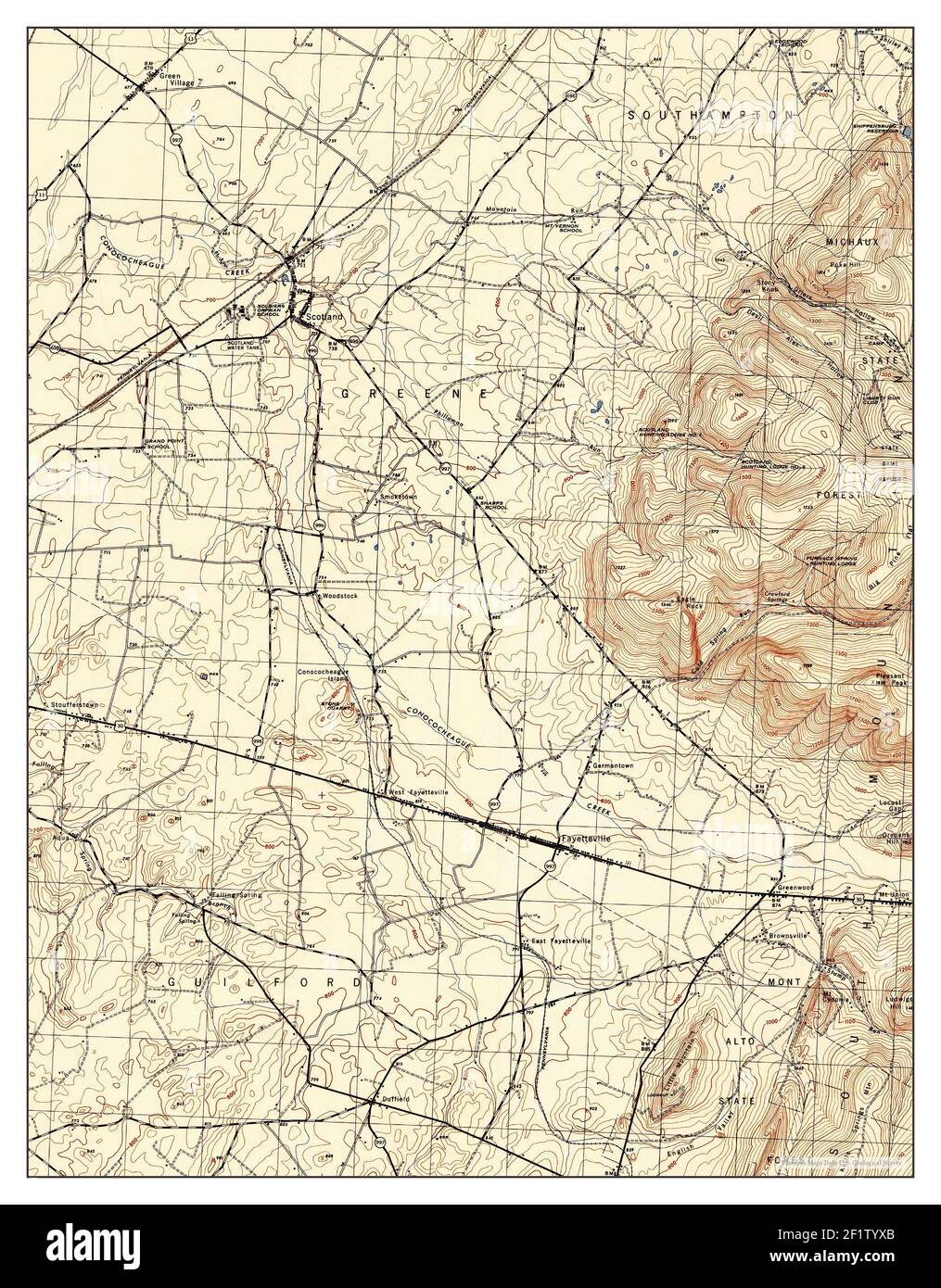 Scotland, Pennsylvania, map 1944, 1:31680, United States of America by ...