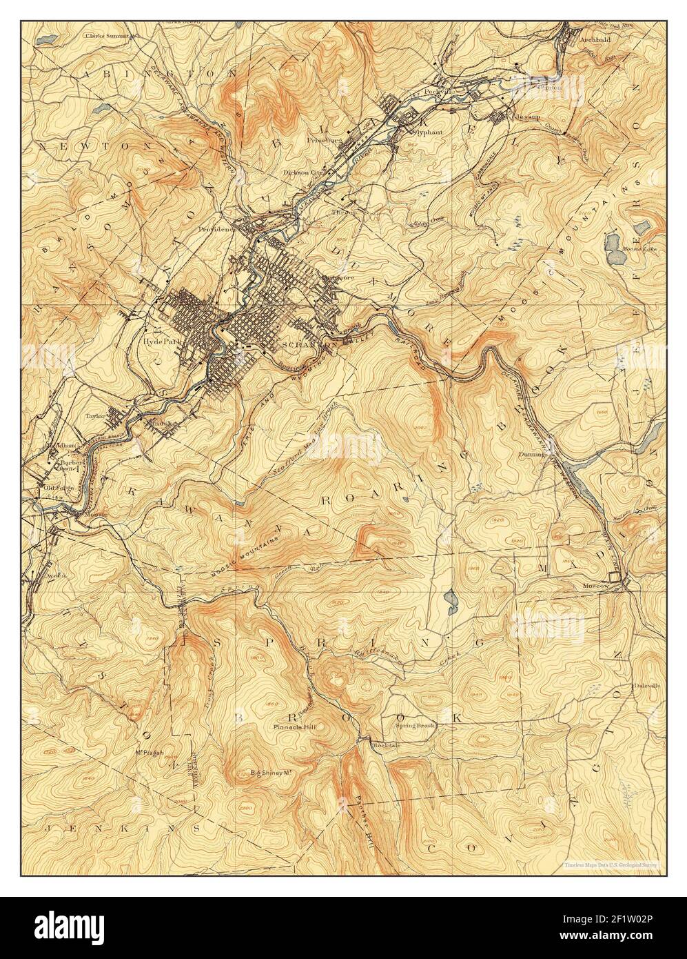 Scranton, Pennsylvania, map 1893, 1:62500, United States of America by ...