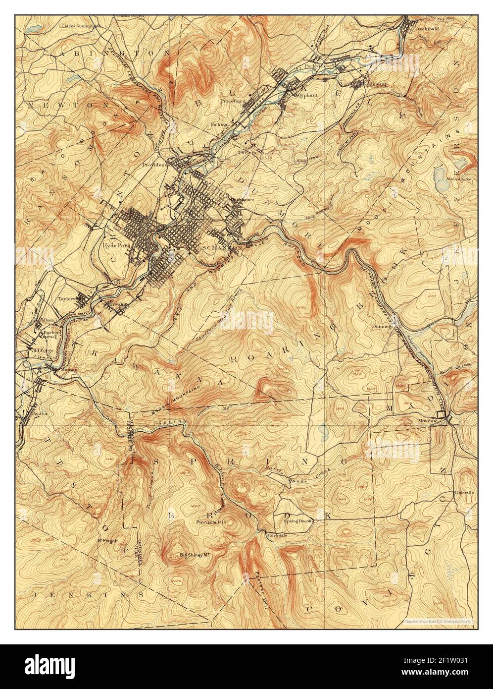 Scranton, Pennsylvania, map 1893, 1:62500, United States of America by ...