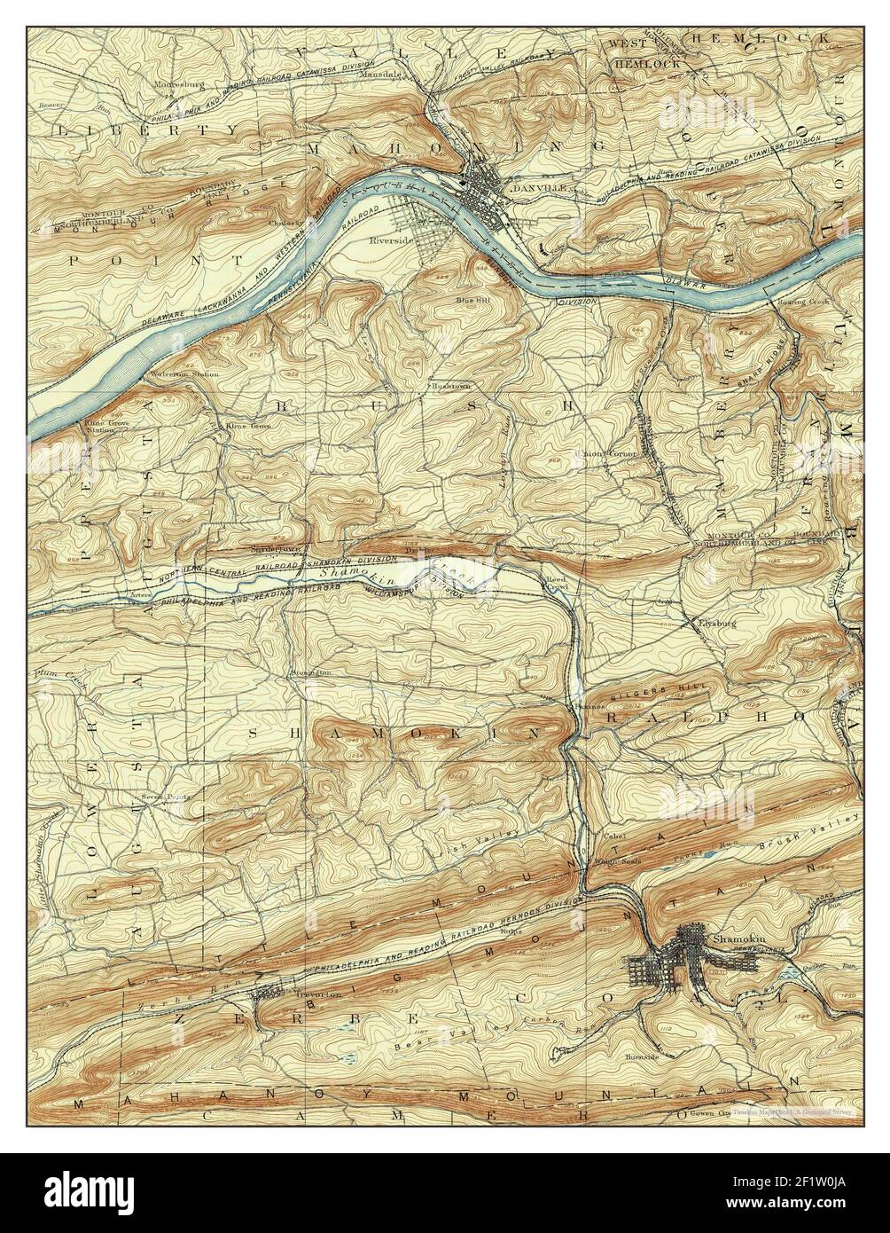 Shamokin, Pennsylvania, map 1893, 1:62500, United States of America by ...