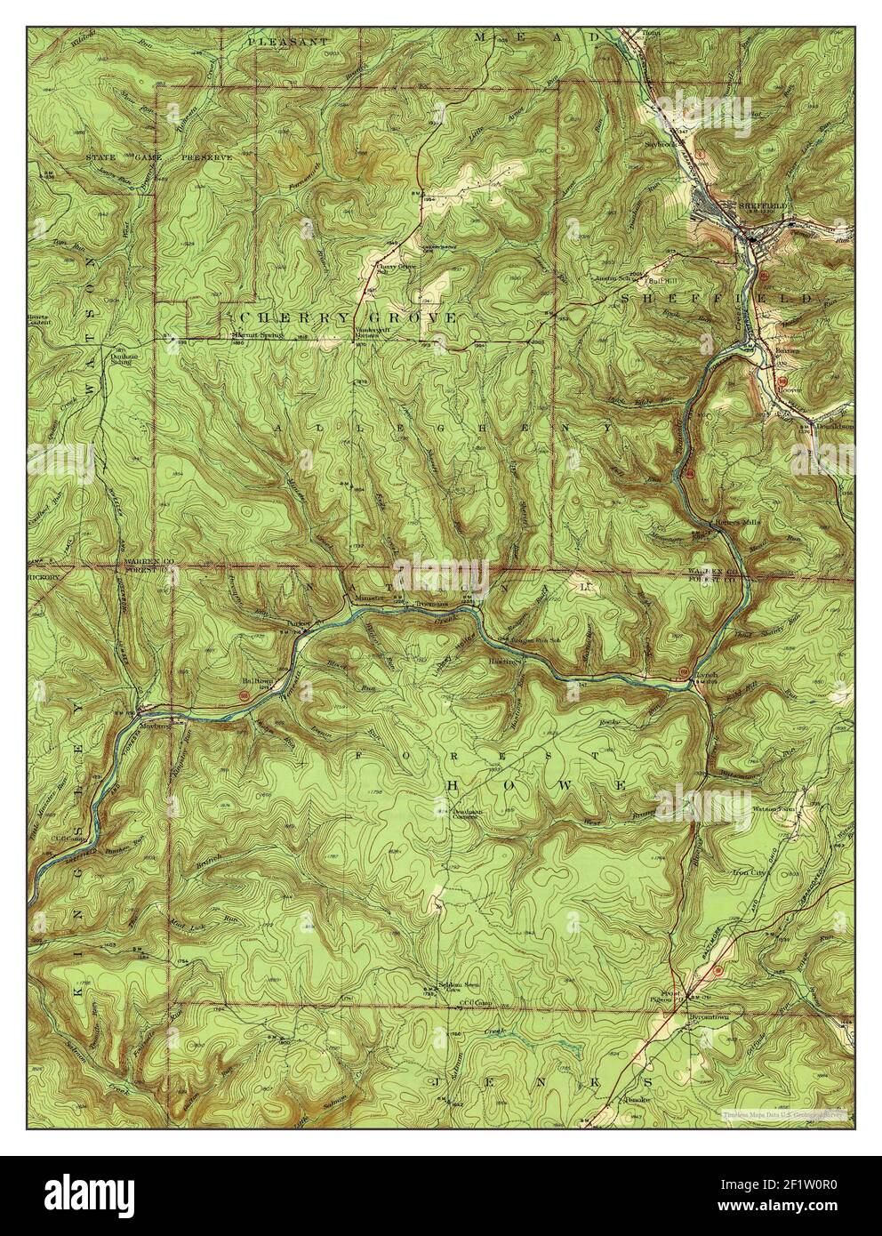 Sheffield, Pennsylvania, map 1941, 1:62500, United States of America by ...
