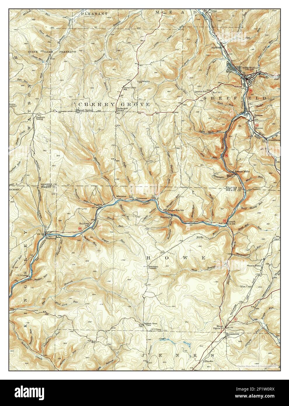 Map of sheffield pennsylvania hi-res stock photography and images - Alamy