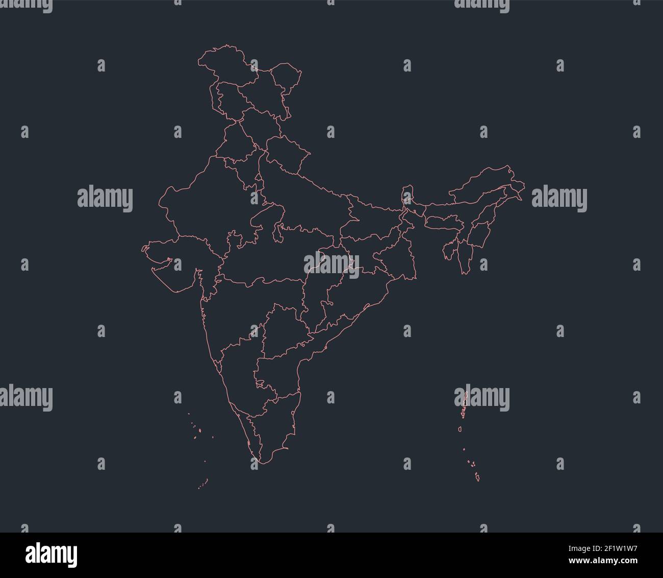 India map outline hi-res stock photography and images - Alamy