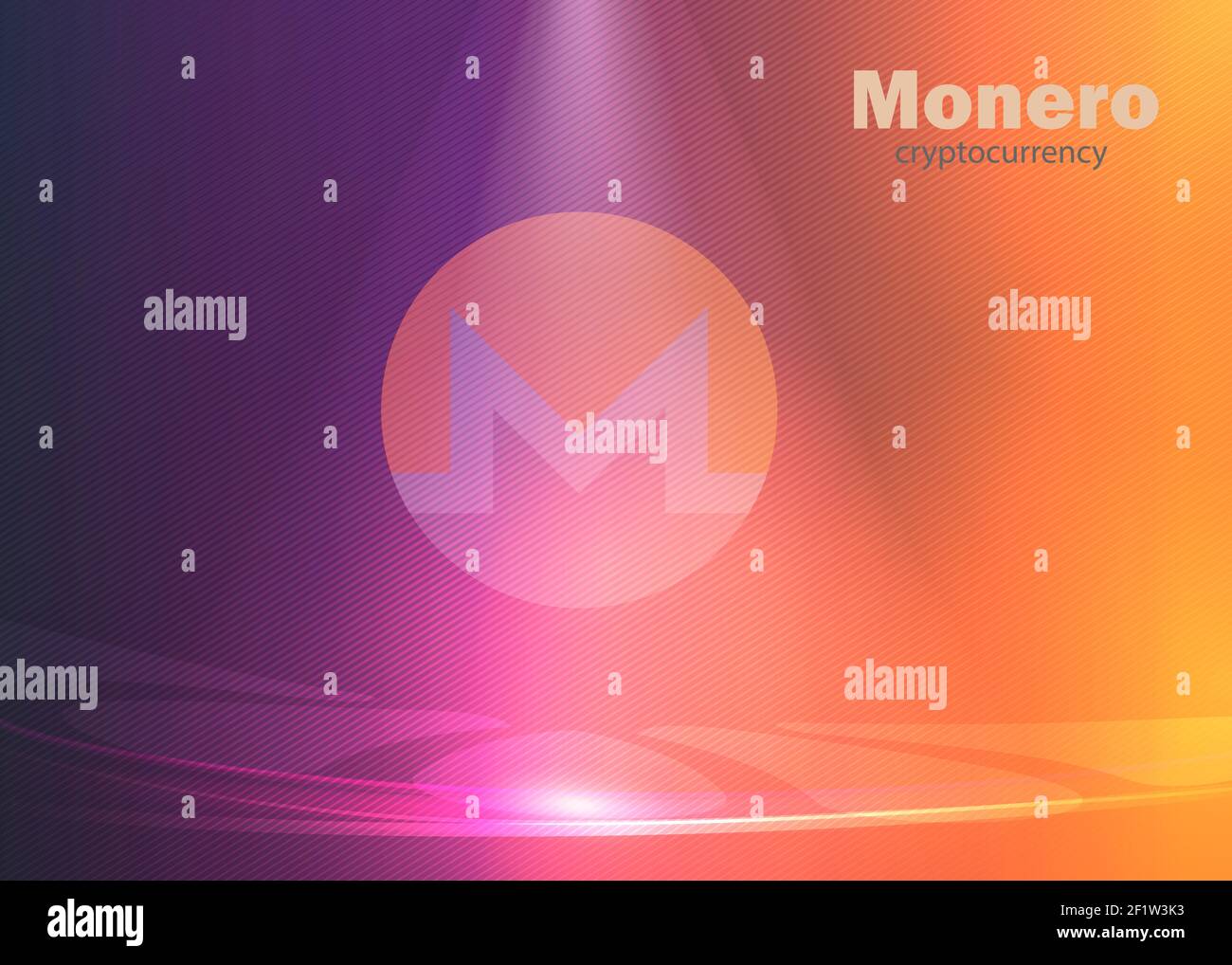 Monero background cryptocurrency, modern glowing bright lights orange ...