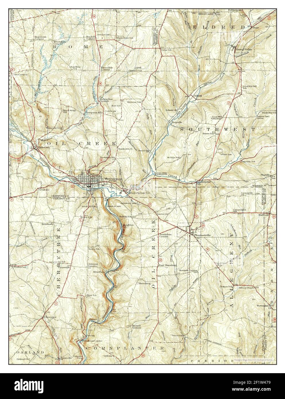 Titusville pennsylvania map Cut Out Stock Images & Pictures - Alamy
