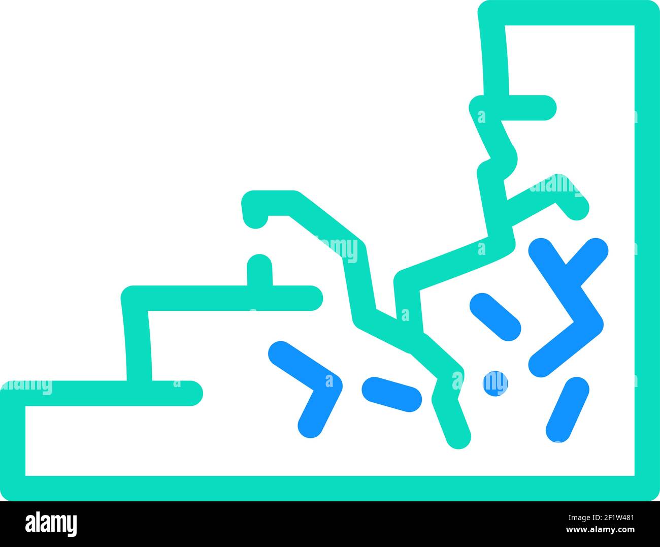 damaged stair color icon vector illustration line Stock Vector Image ...