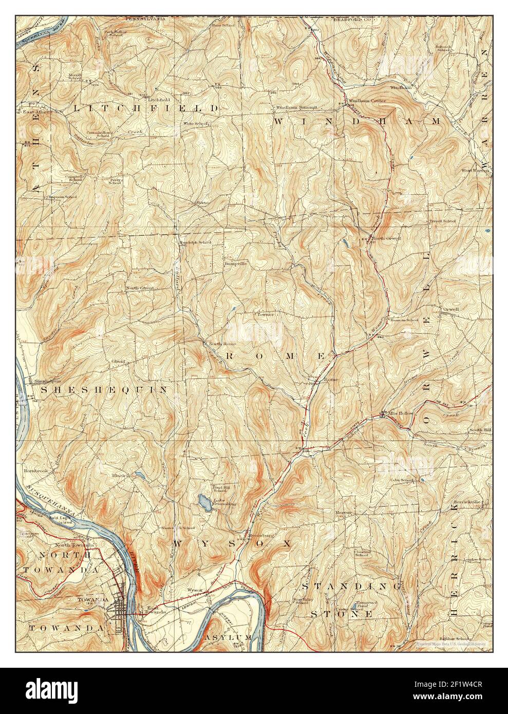 Map of towanda hi-res stock photography and images - Alamy