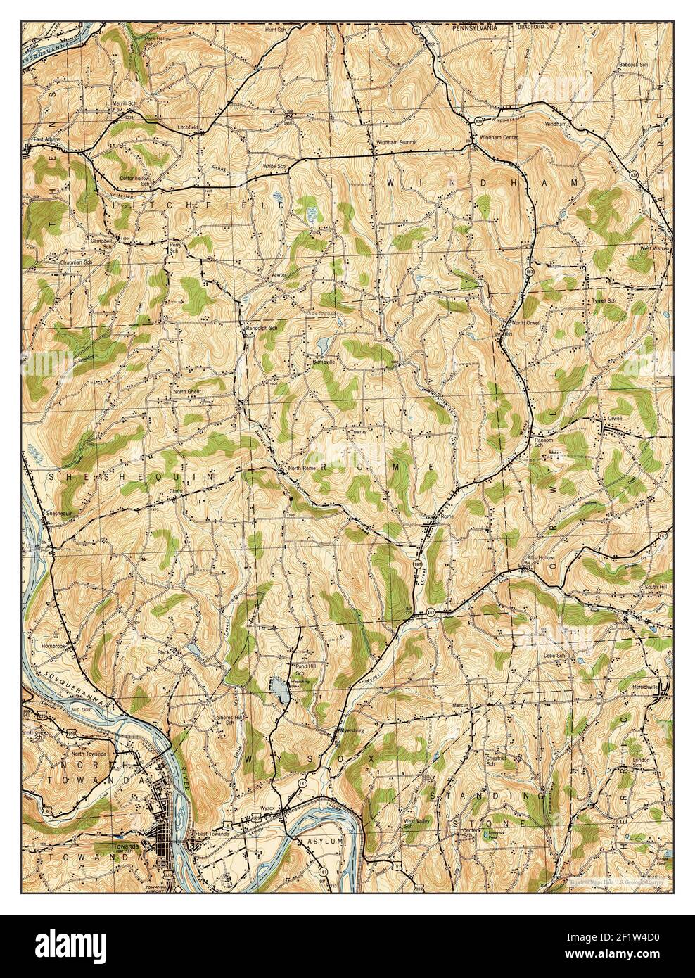 Towanda, Pennsylvania, map 1943, 1:62500, United States of America by ...