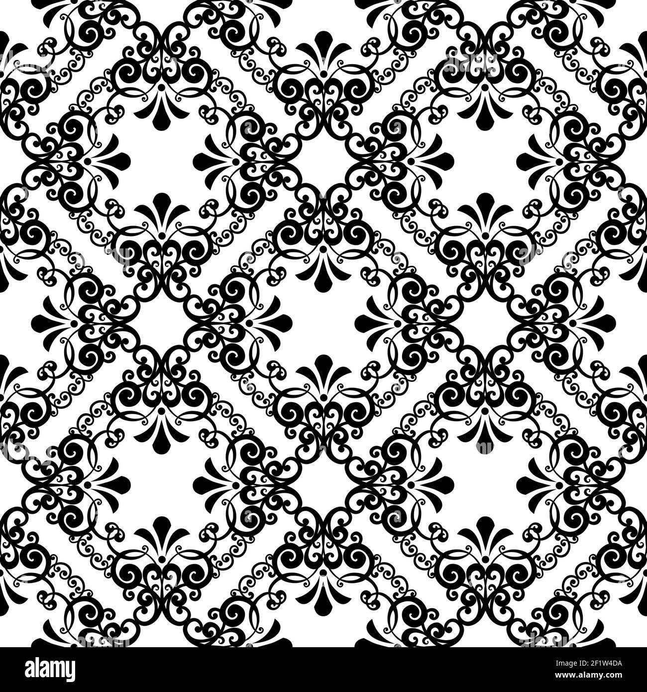 Vector damask vintage baroque ornament pattern antique style acanthus ...