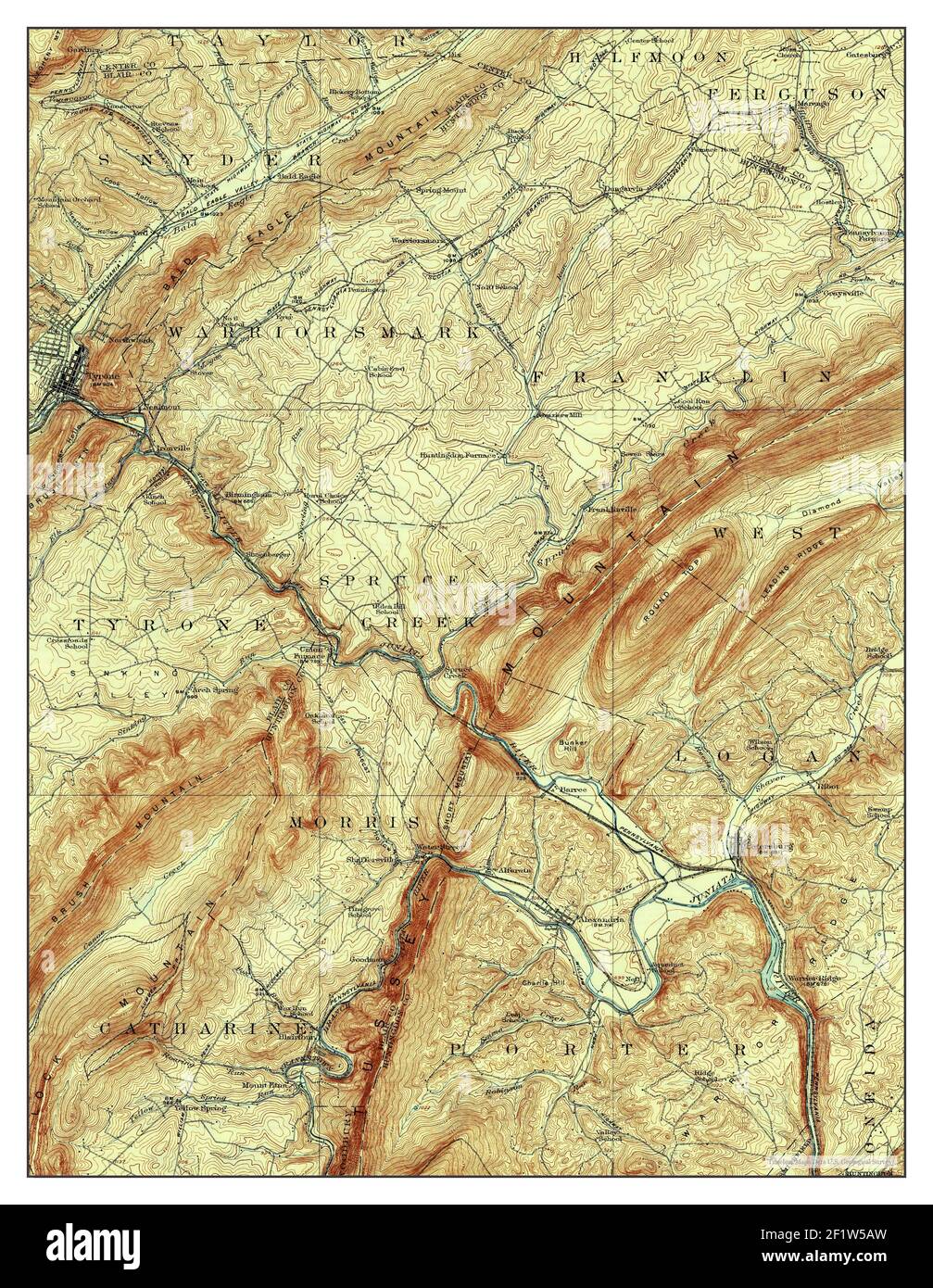 Tyrone pennsylvania map hi-res stock photography and images - Alamy