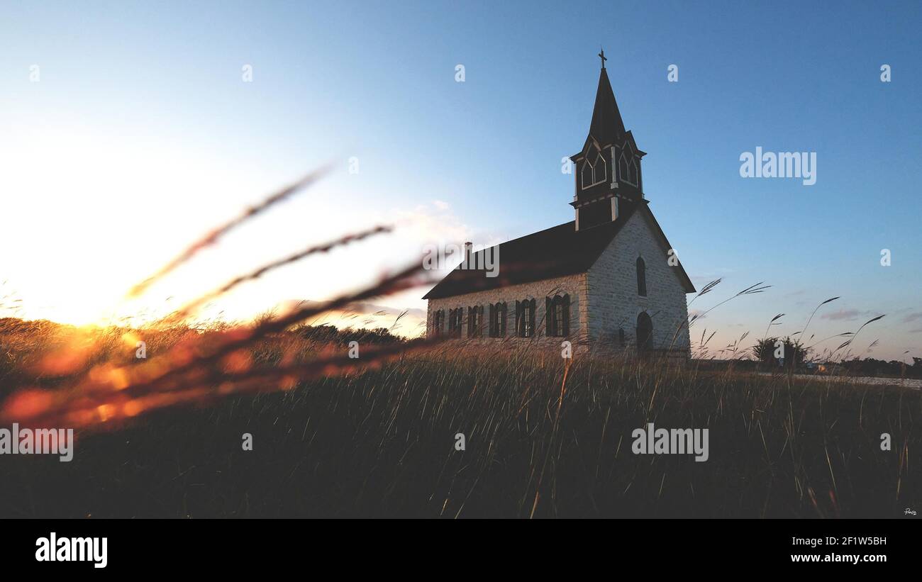 The Old Rock Church Stock Photo - Alamy