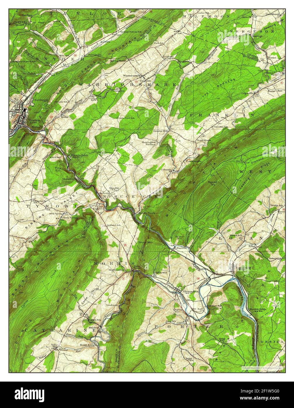 Tyrone, Pennsylvania, map 1929, 1:62500, United States of America by ...