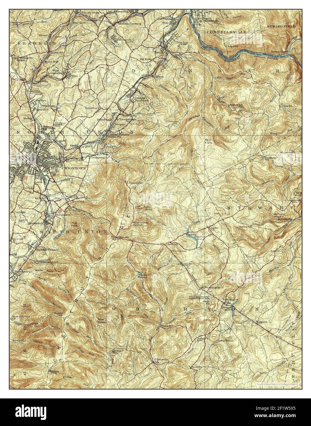 Map of uniontown pennsylvania hi-res stock photography and images - Alamy