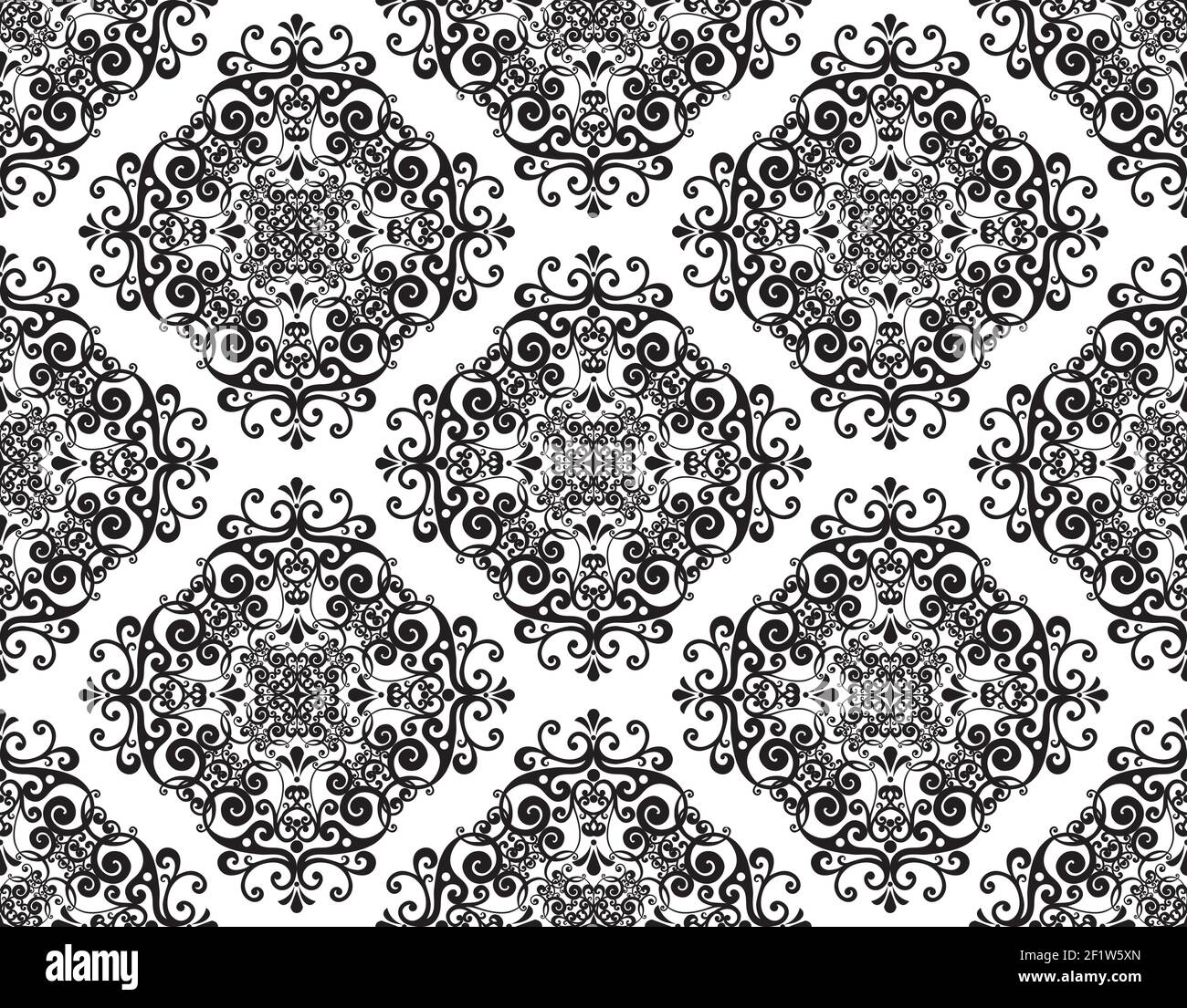 Vector damask vintage baroque ornament pattern antique style acanthus ...