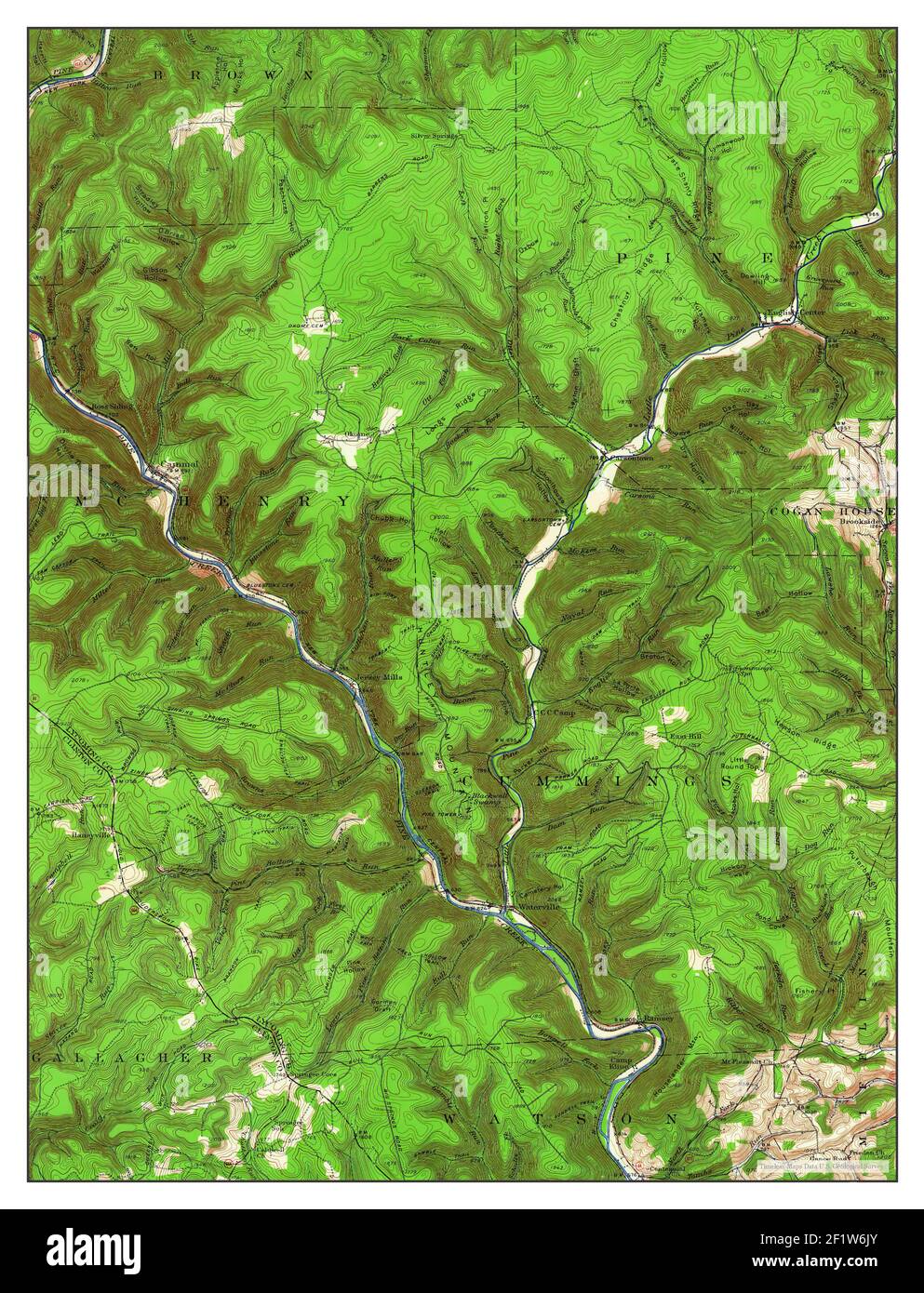 Map of waterville Cut Out Stock Images & Pictures - Alamy