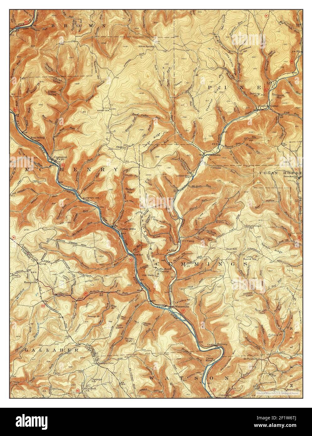 Map of waterville Cut Out Stock Images & Pictures - Alamy