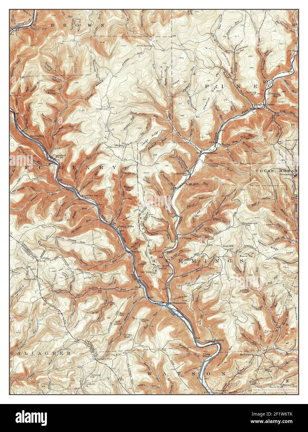 Map of waterville Cut Out Stock Images & Pictures - Alamy