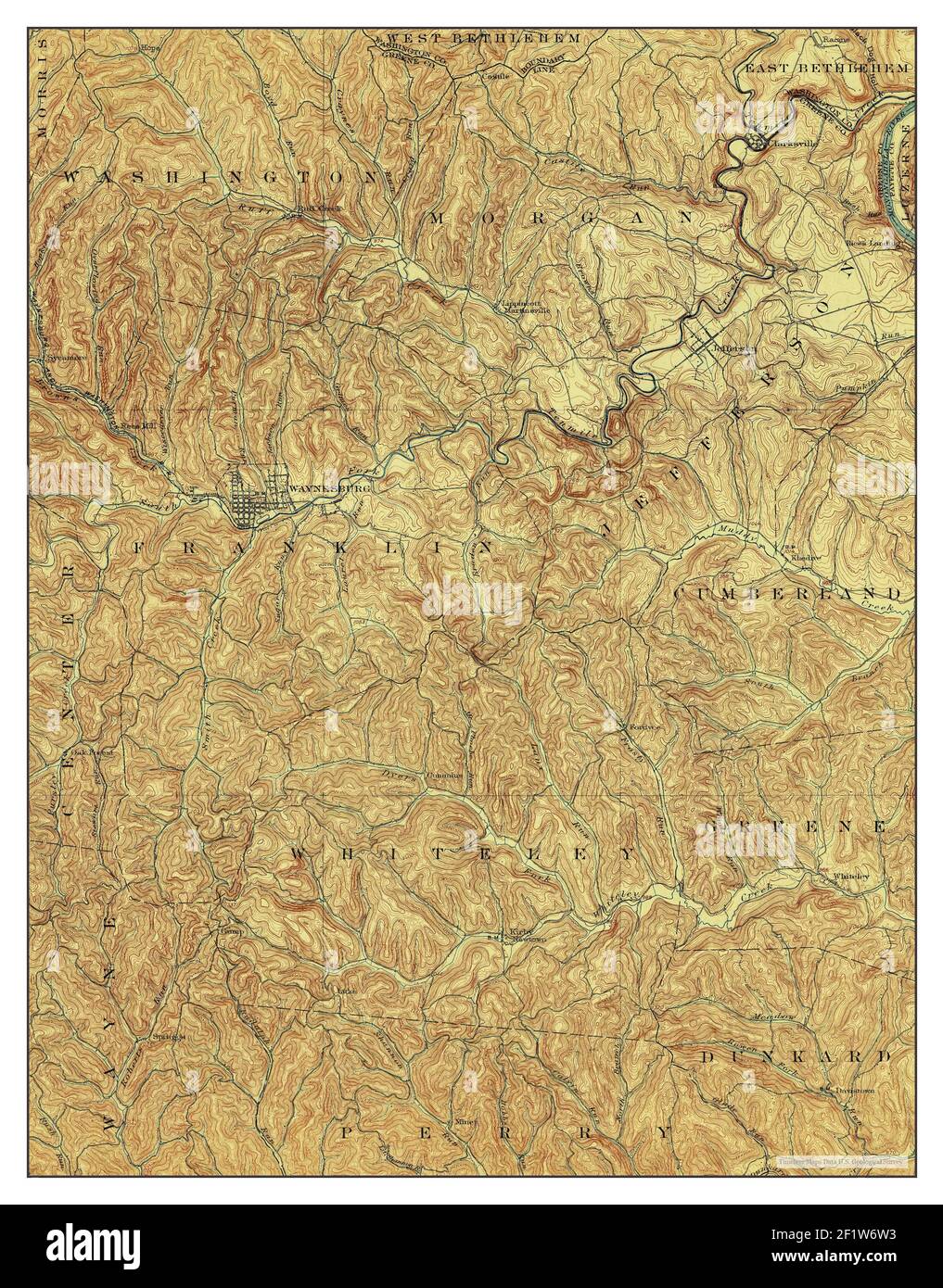 Map of waynesburg hi-res stock photography and images - Alamy