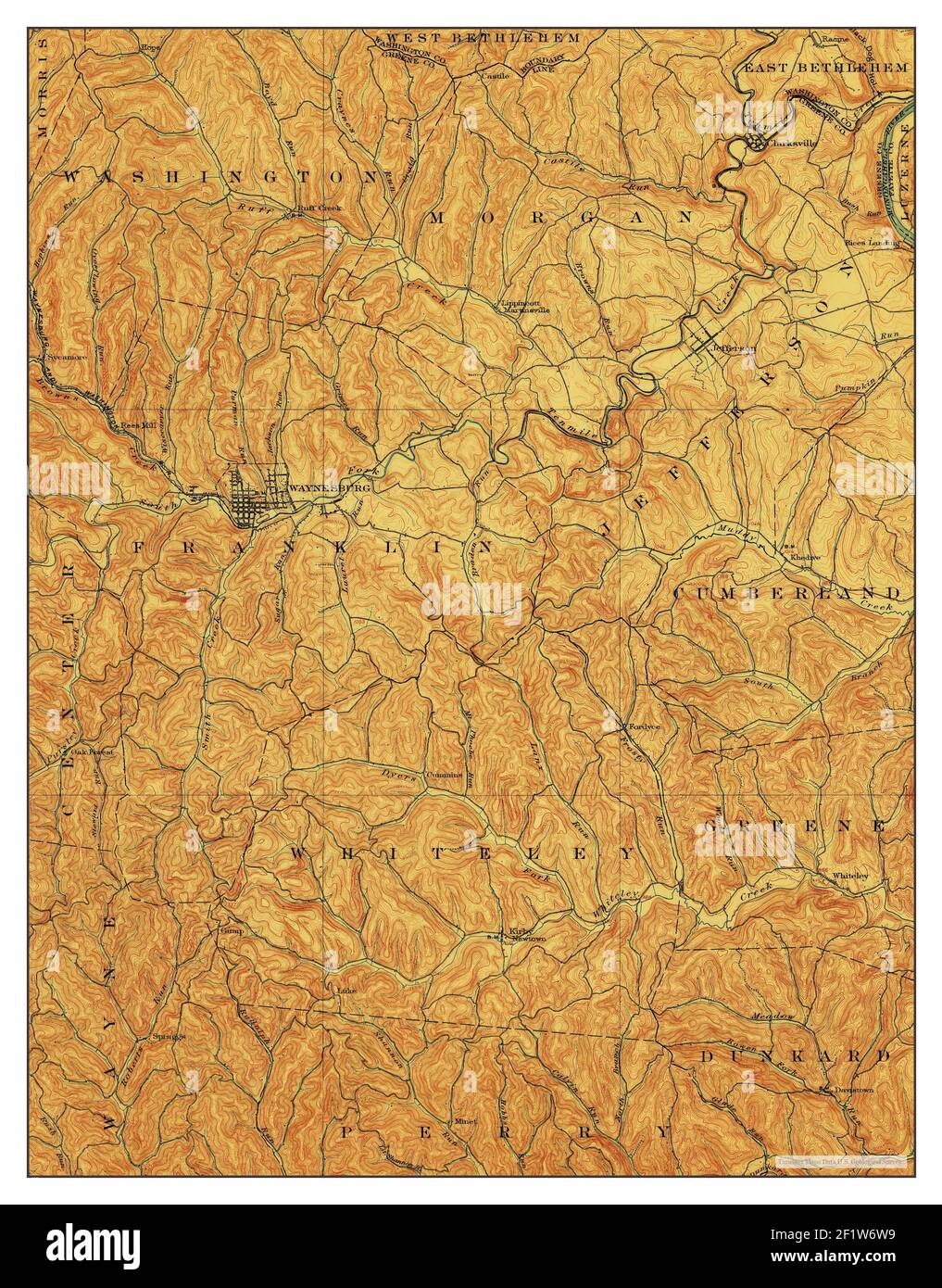 Map of waynesburg hi-res stock photography and images - Alamy