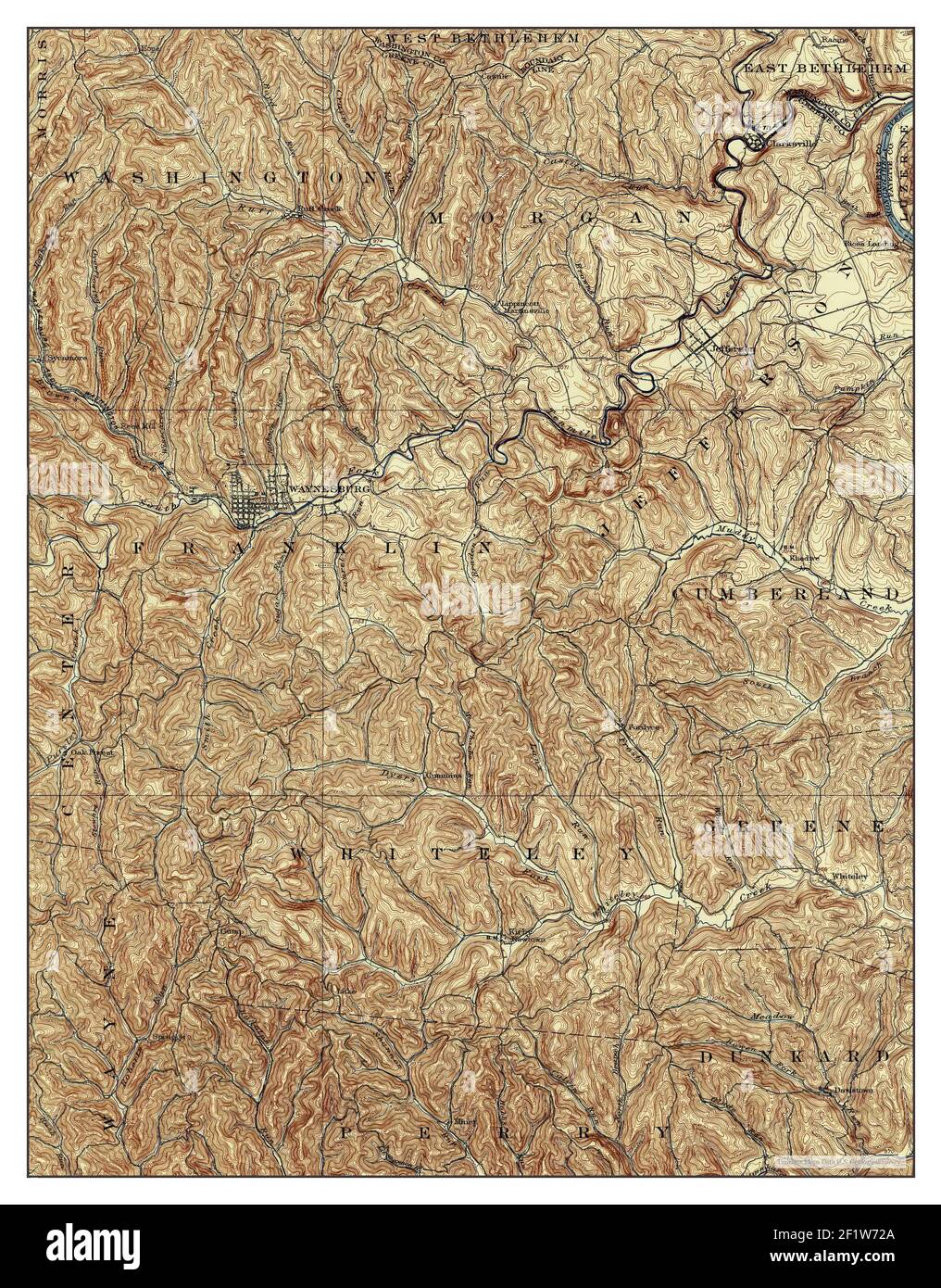 Waynesburg pennsylvania map hi-res stock photography and images - Alamy