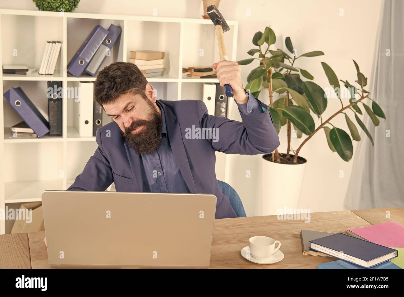 Software license agreement. Destroy laptop. Hateful job. Bad computer ...