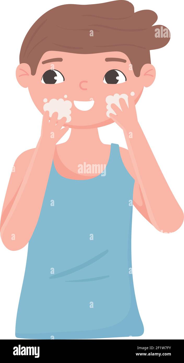 boy apply cream skincare routine Stock Vector Image & Art - Alamy