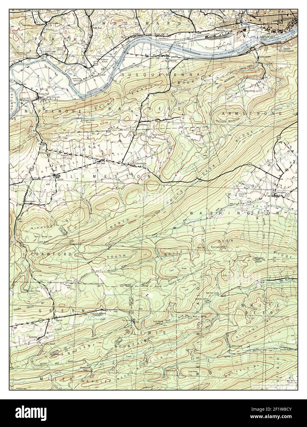 Williamsport map hi-res stock photography and images - Alamy