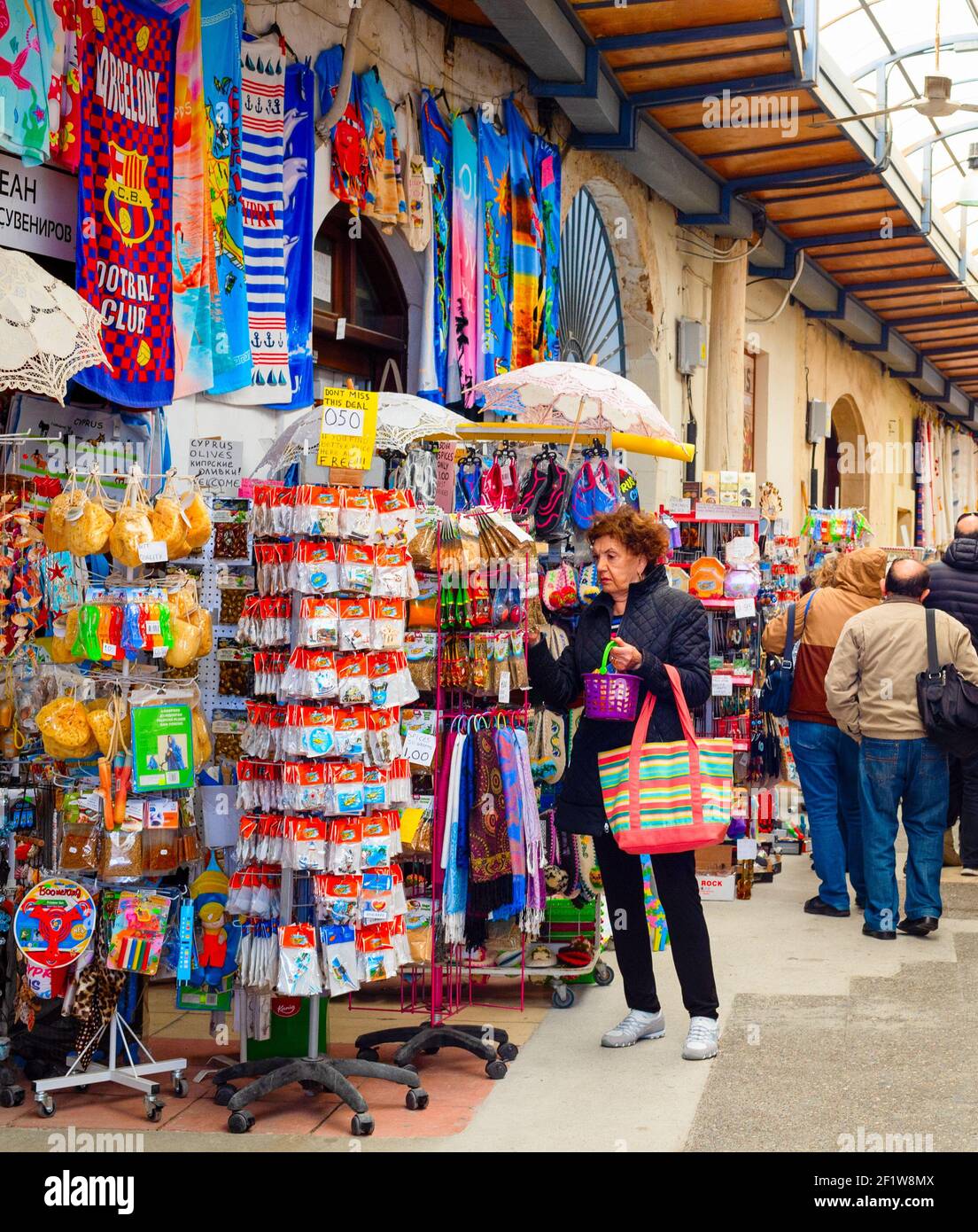 Tourist souvenir market Larnaca, Cyprus Stock Photo - Alamy