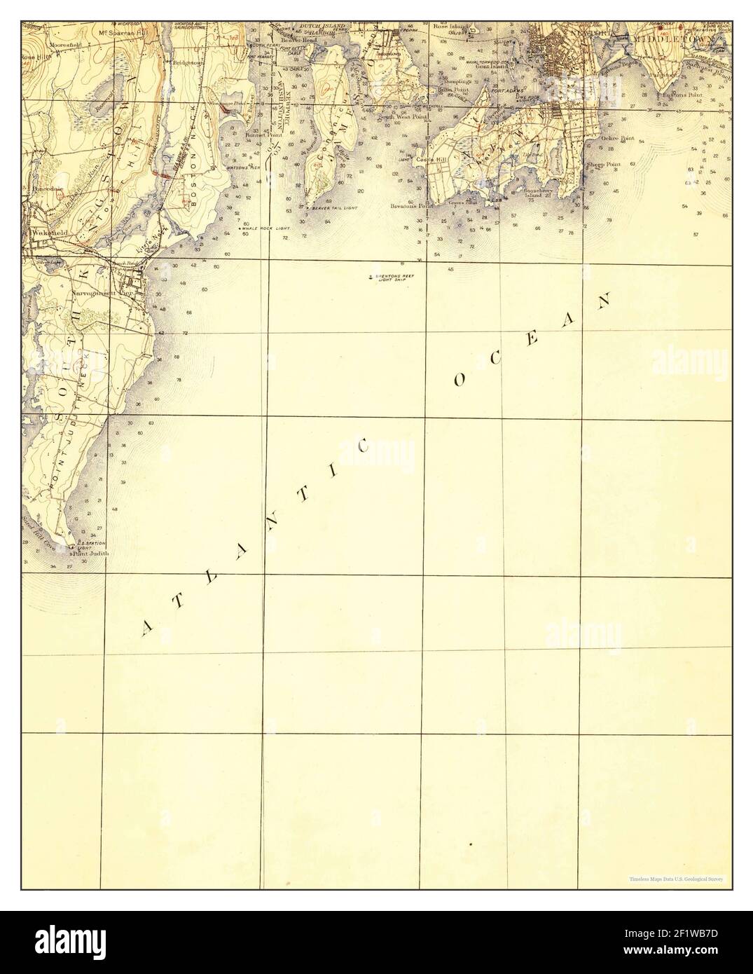 Newport, Rhode Island, map 1920, 1:62500, United States of America by ...