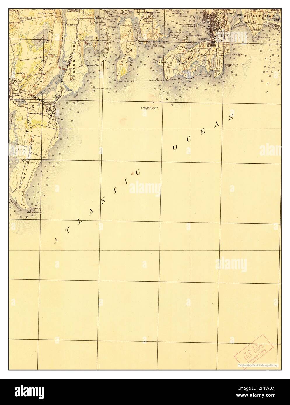 Newport, Rhode Island, map 1922, 1:62500, United States of America by ...