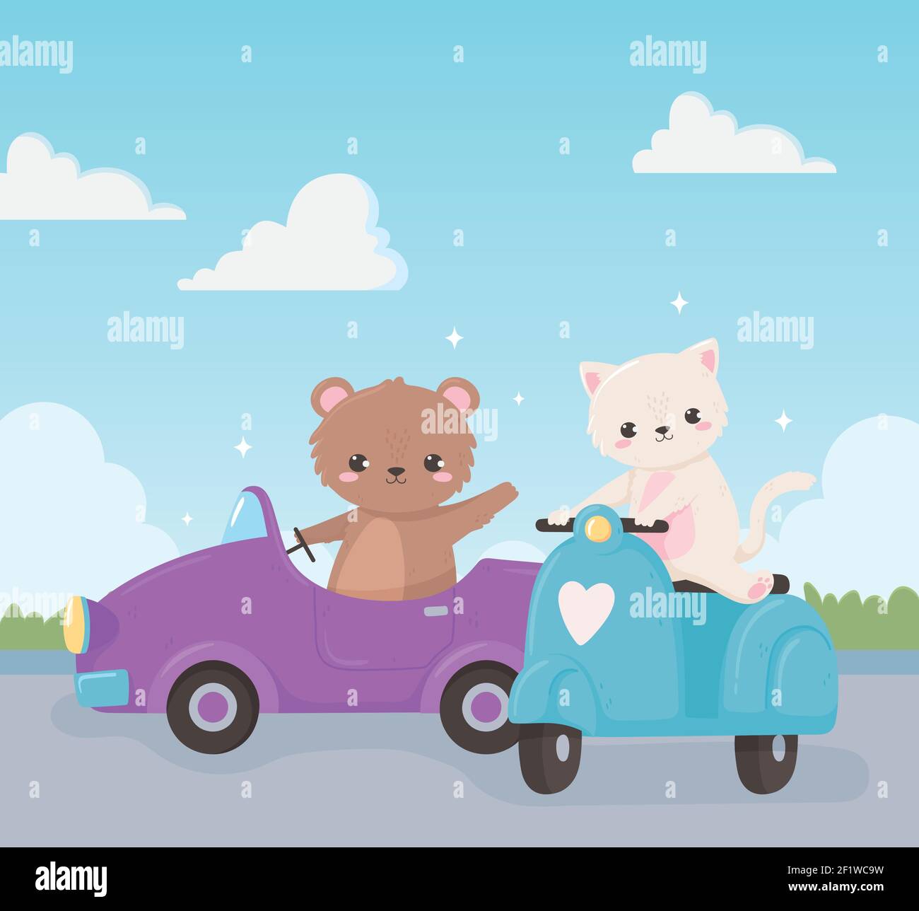 Cat car drive Stock Vector Images - Alamy